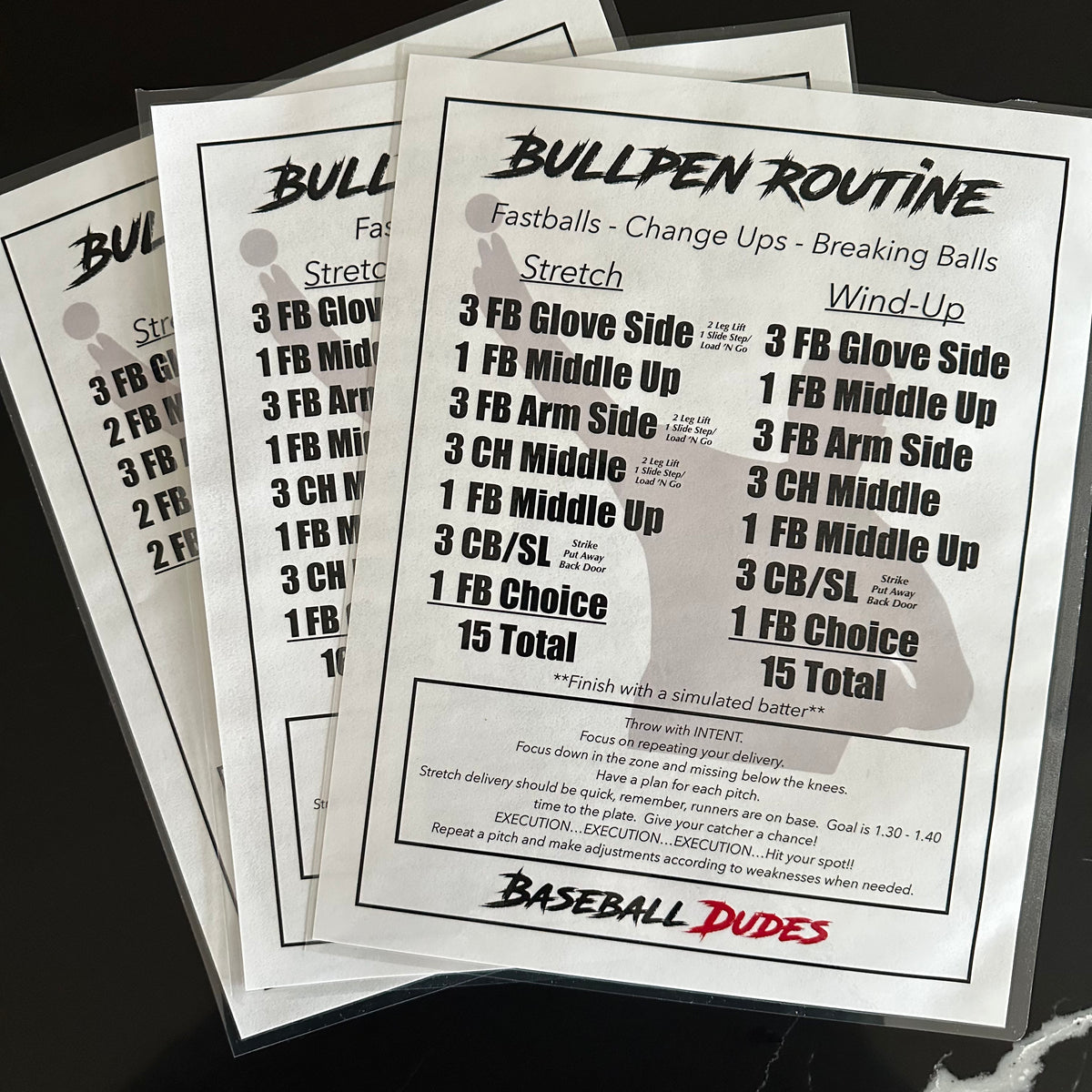 Laminated Bullpen Routines – Baseball Dudes